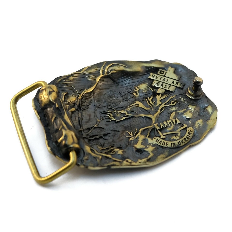 Belt buckle “Raven”, Crow belt buckle, Blackbird buckle; Bird on the ...