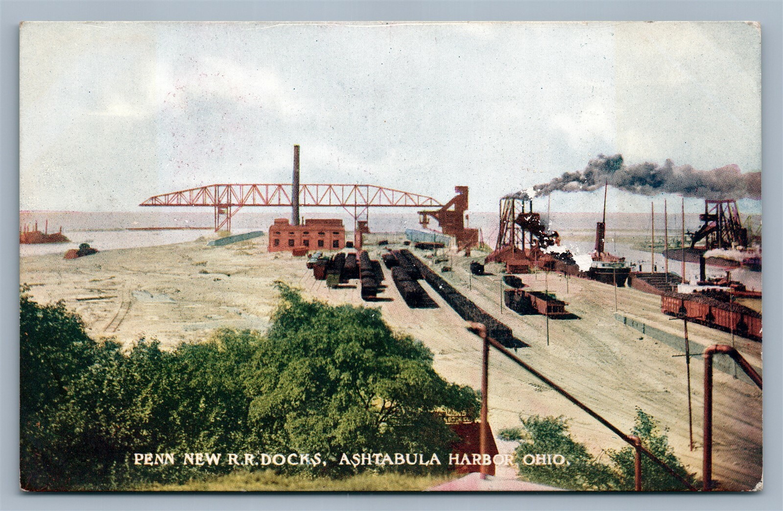 ASHTABULA HARBOR OH PENN NEW RAILROAD DOCKS ANTIQUE POSTCARD RAILWAY | eBay