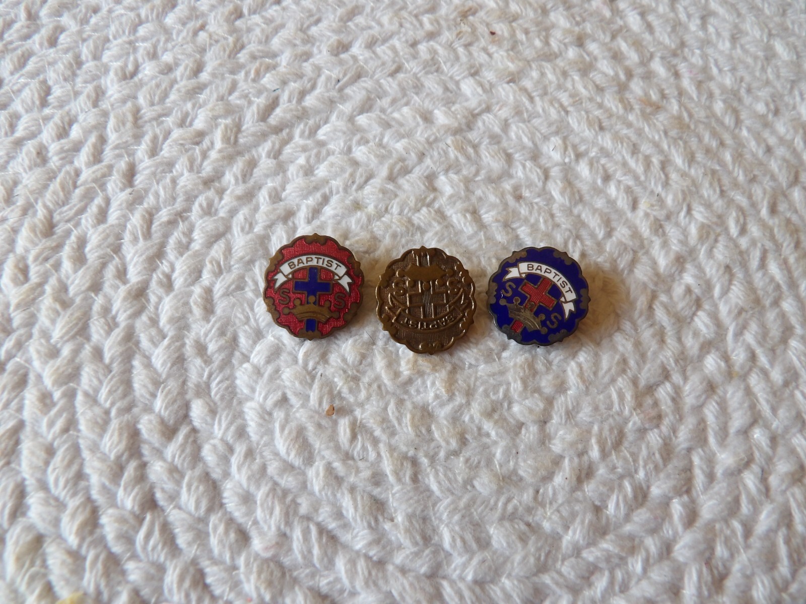 3 Vintage Baptist Pins Broadman Supplies SS Sunday School Enamel ...