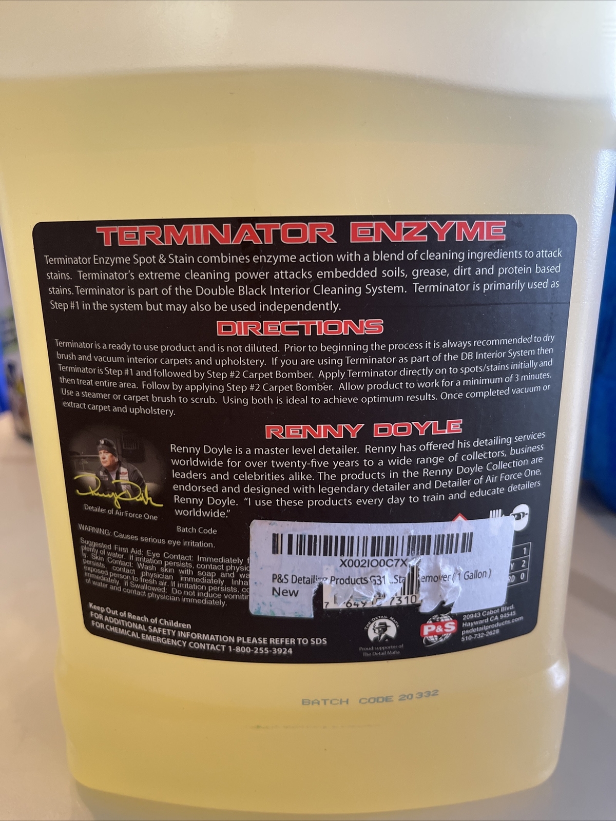 P&S Terminator Enzyme Spot And Stain Remover, Gallon, | eBay