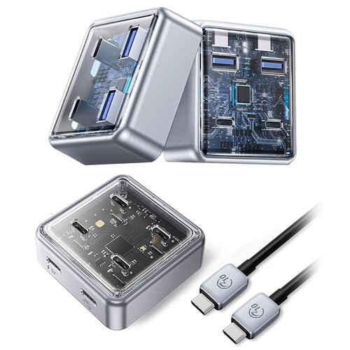Transparent USB Hub 5Gbps High Speed Transmission OTG Adapter 4-in-1 ...