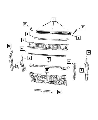 Genuine Mopar Fender To Cowl Mucket Right 68110150AG | eBay