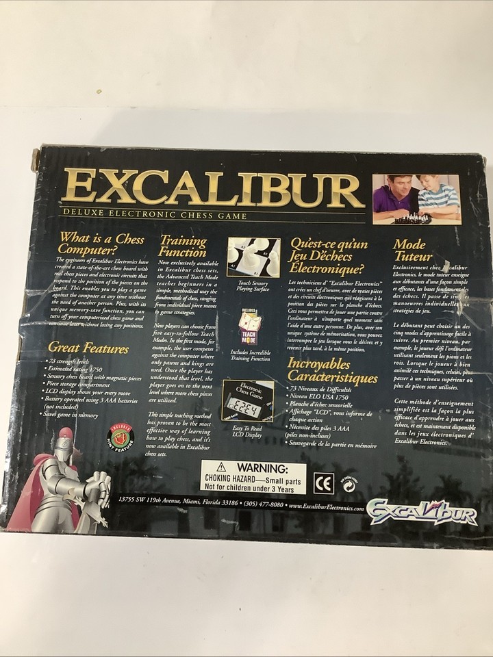 Excalibur Saber IV Electonic Deluxe Chess Game 73 Power Level Computer ...