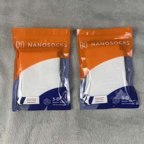 NanoSocks Nano Socks 3D Compression White Size 2 New Sealed Pack Of 2 ...