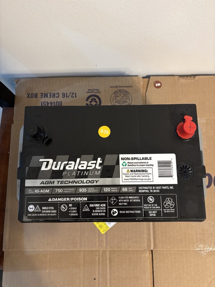 Duralast Platinum Group 65 AGM Automotive Battery 12V AH65 CCA750 | eBay
