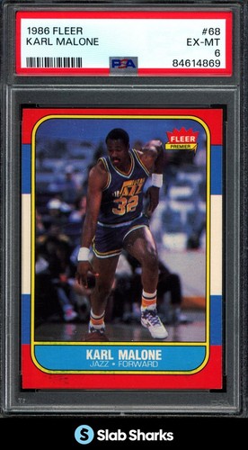 1986 FLEER #68 KARL MALONE ROOKIE RC EX-MT PSA 6 | eBay