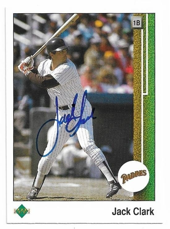 JACK CLARK Autographed Signed 1989 Upper Deck Baseball card 773 San ...