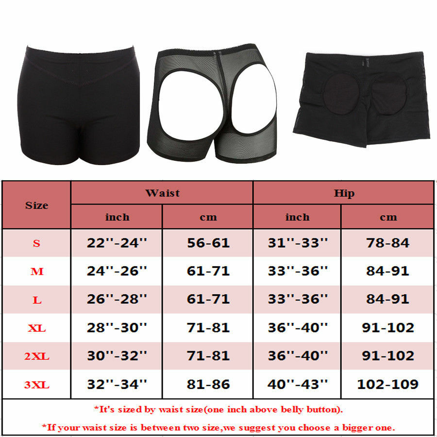Women Padded Bum Pants Hip Enhancer Shaper Butt Lifter Booty Boyshorts ...