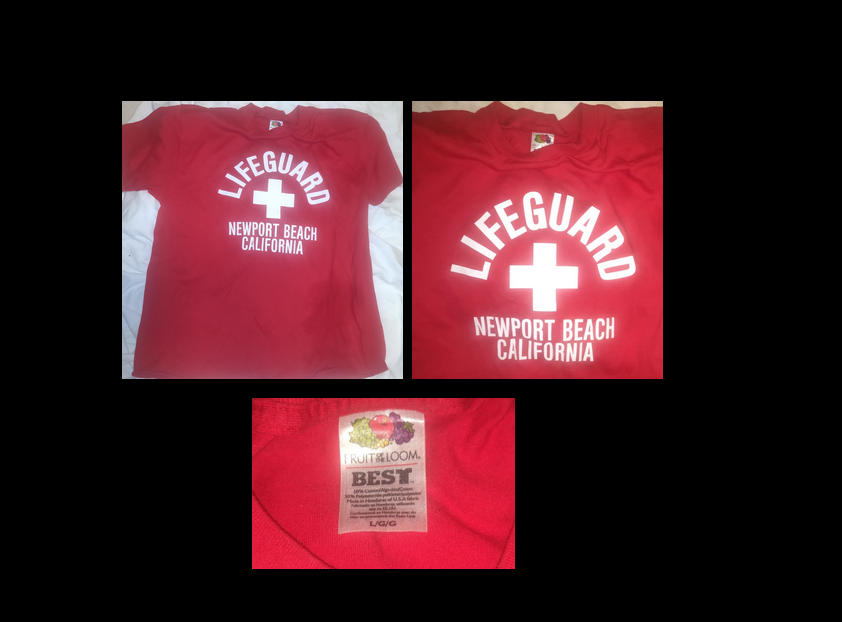 VTG Fruit Of The Loom T Shirt Mens L Best Lifeguard Newport Beach ...