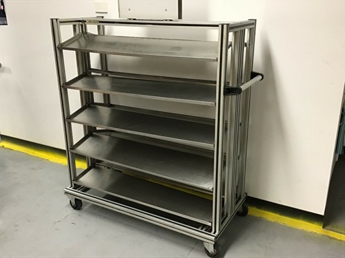 AME Systems Kanban Trolley Aluminium Frame - Stainless Shelves ...