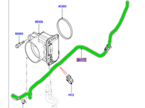 LAND ROVER Range Rover LR4 Range Rover Sport Throttle Body Hose ...