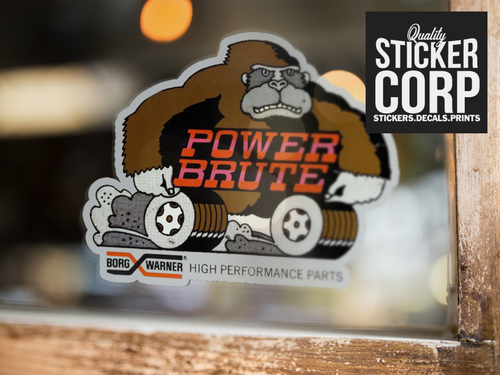 POWER BRUTE HIGH PERFORMANCE VINTAGE STYLE DECAL VINYL STICKER RAT ROD ...