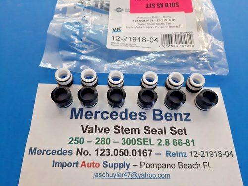 Mercedes Benz M110 2.8 Engine Valve Seal Set - 250,250C, 280, 280C ...