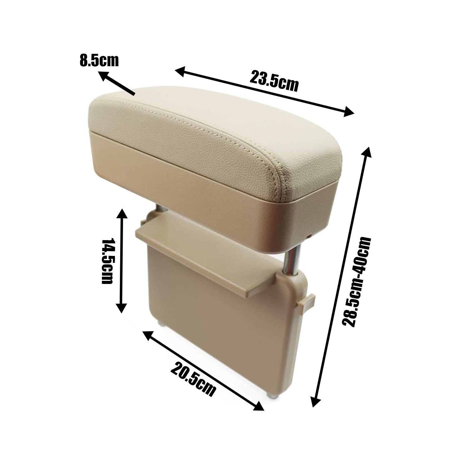 Universal Car Central Console Armrest Box Extender Storage Case PU ...