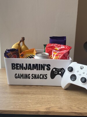 Personalised Gaming Snacks Storage Box Boys or Girls Choice of ...