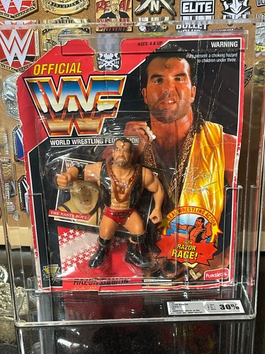 RARE - UKG 30% - WWF Hasbro FUNSKOOL India Razor Ramon MOC - wwe retro ...