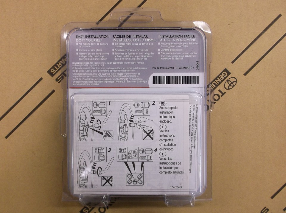 Lexus LS500 (2018-) (F Sport) OEM Genuine WHEEL LOCKS LOCK SET (Black ...