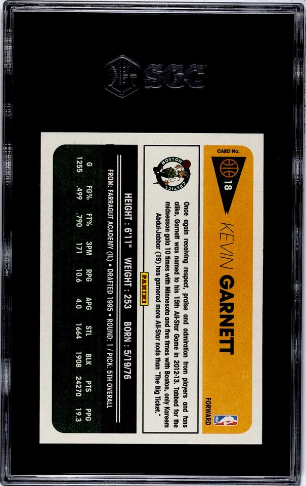 2012-13 Panini Past Present #18 Kevin Garnett SGC 9.5 MINT+ | eBay