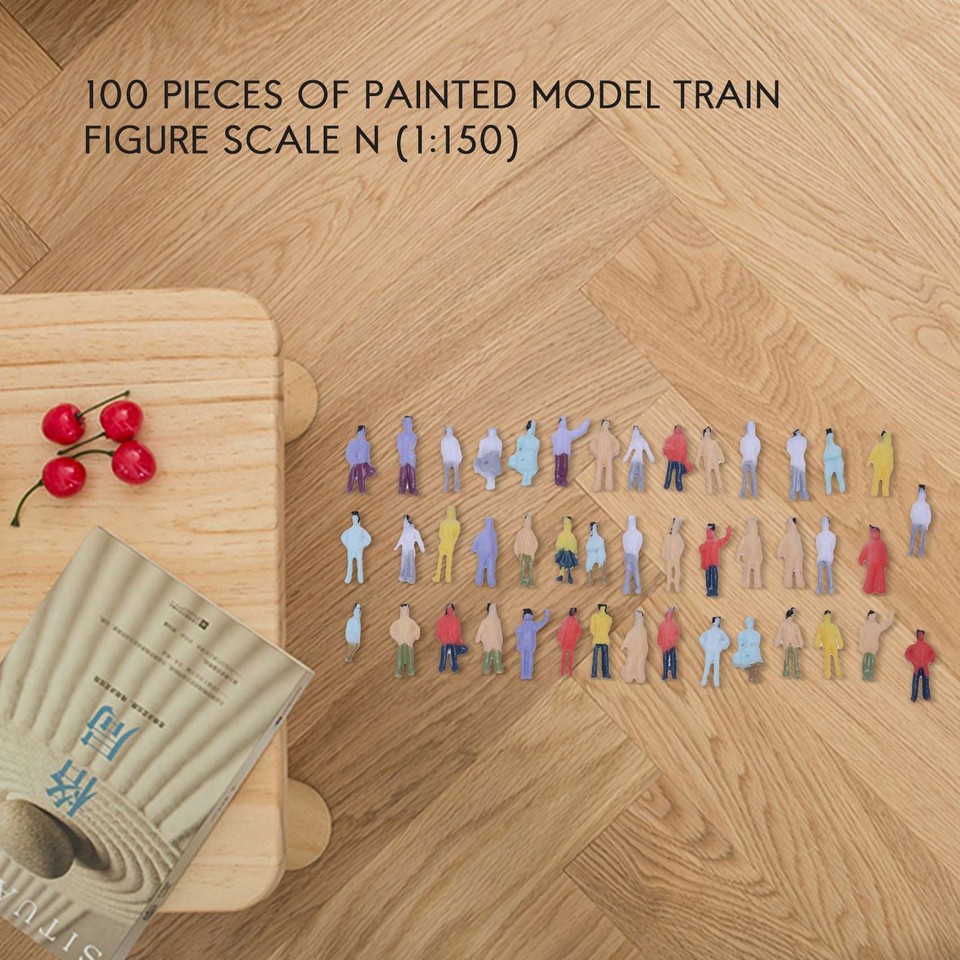 100pcs Painted Model Train People Figures Scale N (1 to 150) W2F13188 ...