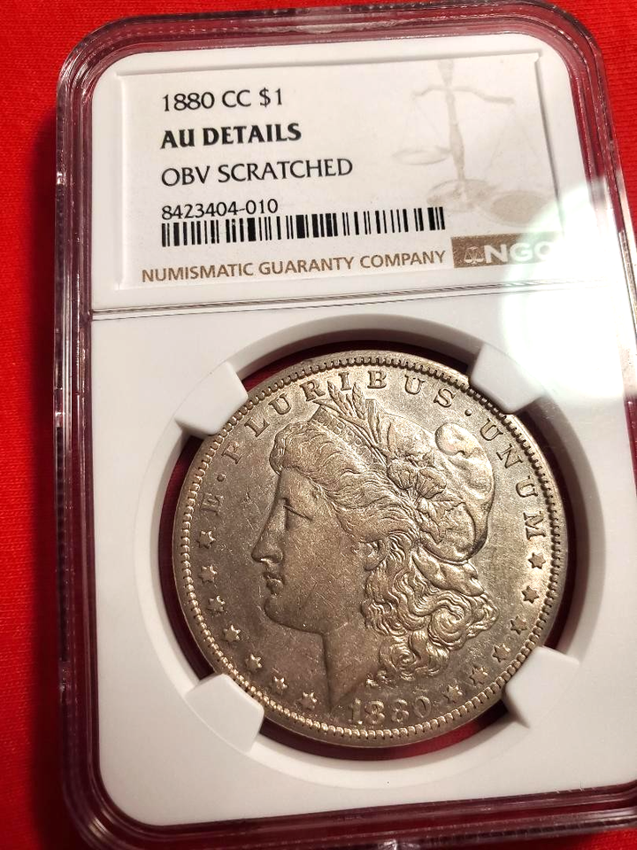 1880-CC Morgan Silver Dollar $1 NGC AU Details OBV Sratched *864* | eBay