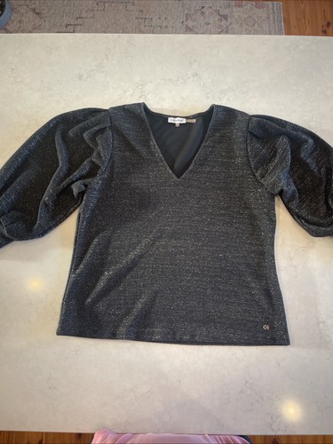 Calvin Klein Black Sparkle V Neck Pullover Sweater Size Large | eBay