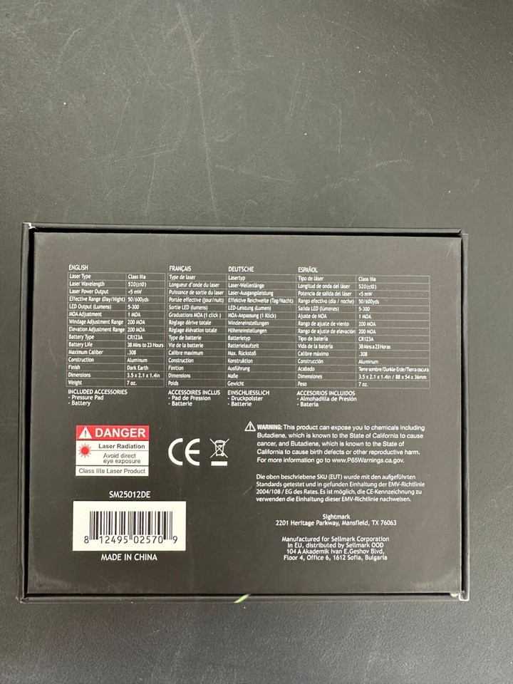 Sightmark SM25012 LoPro Mini Combo Flashlight and Green Laser - New ...