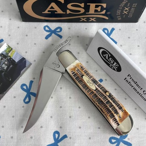 New Case xx Knives Russlock Jigged Amber Bone Handle Pocket Knife--65303 | eBay