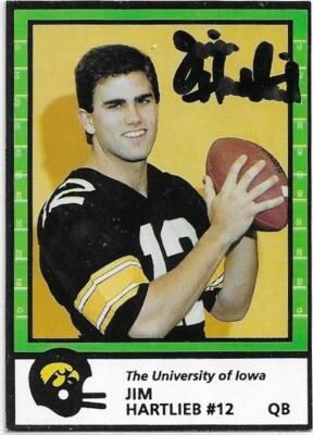 JIM HARTLIEB Autographed Signed 1991 card Iowa Hawkeyes Football COA | eBay
