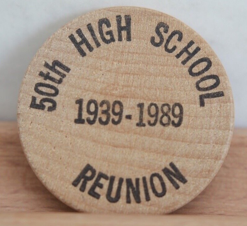 El Dorado, KS HIGH SCHOOL WILDCATS 50th Reunion Token 1989 Wooden ...