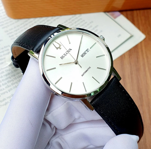 Bulova American Clipper 96C130 Automatic Silver Dial Date Day Indicator ...