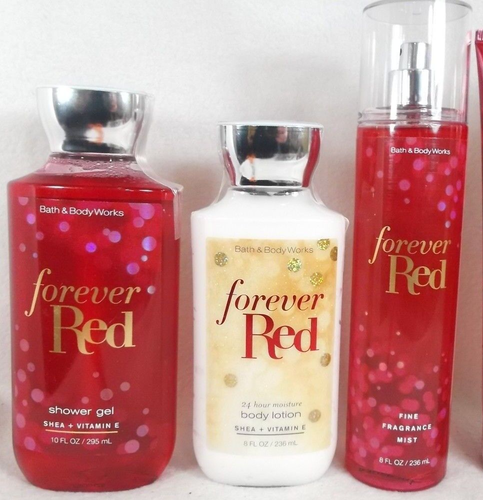 Bath & Body Works Forever Red Fragrance Mist + Gel Wash + Lotion 3 pc ...