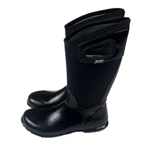 Bogs North Hampton Solid Shiny Black Pull-On Waterproof Boots Size 7 | eBay