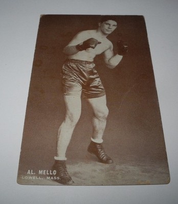1927 Boxing Advertising Ephemera Exhibit Card Photo Postcard Al Mello ...