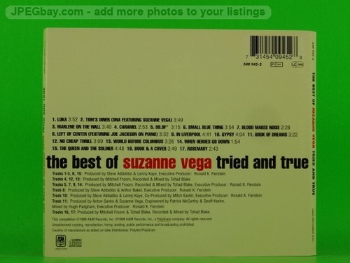 SUZANNE VEGA THE BEST OF TRIED AND TRUE (614) 17 Track CD Album Picture ...