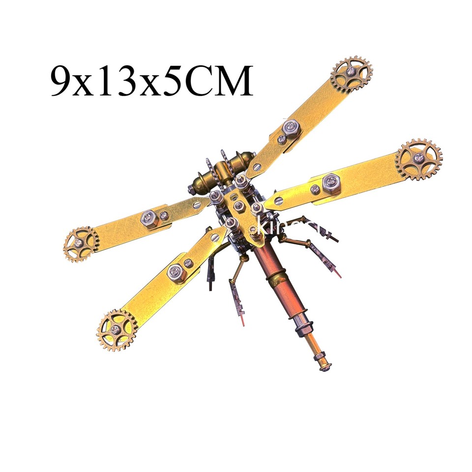 Steampunk 3D Puzzle Metal Dragon Fly Kit DIY Mechanical Insect Assembly ...