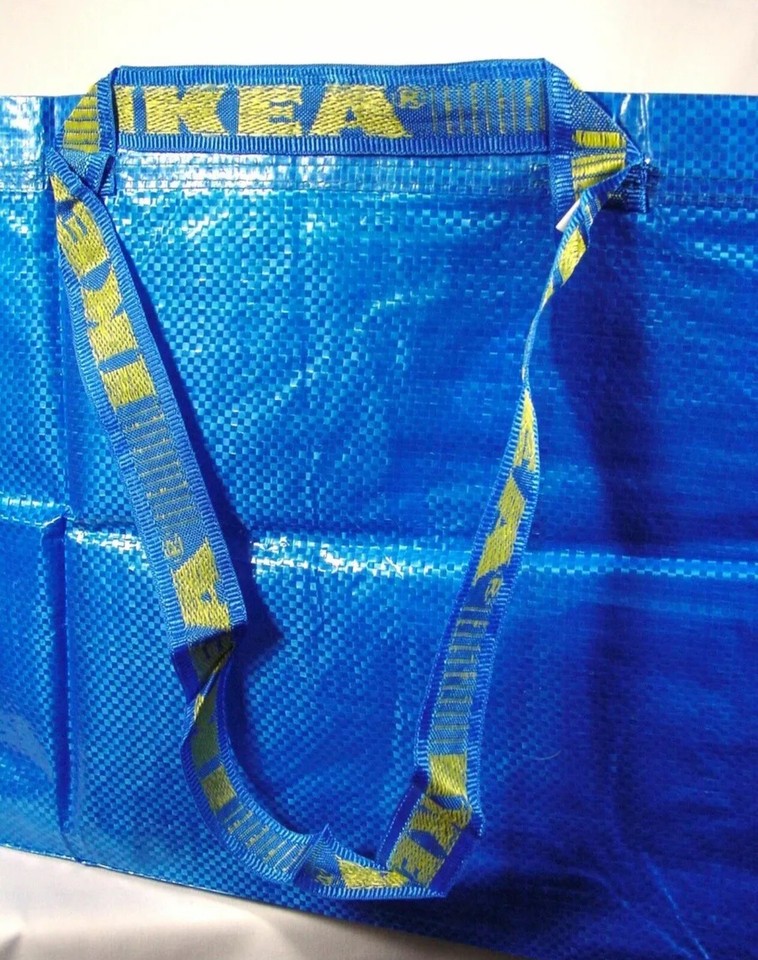 IKEA LARGE BLUE BAG Shopping Grocery Laundry Storage Tote Bags Strong ...