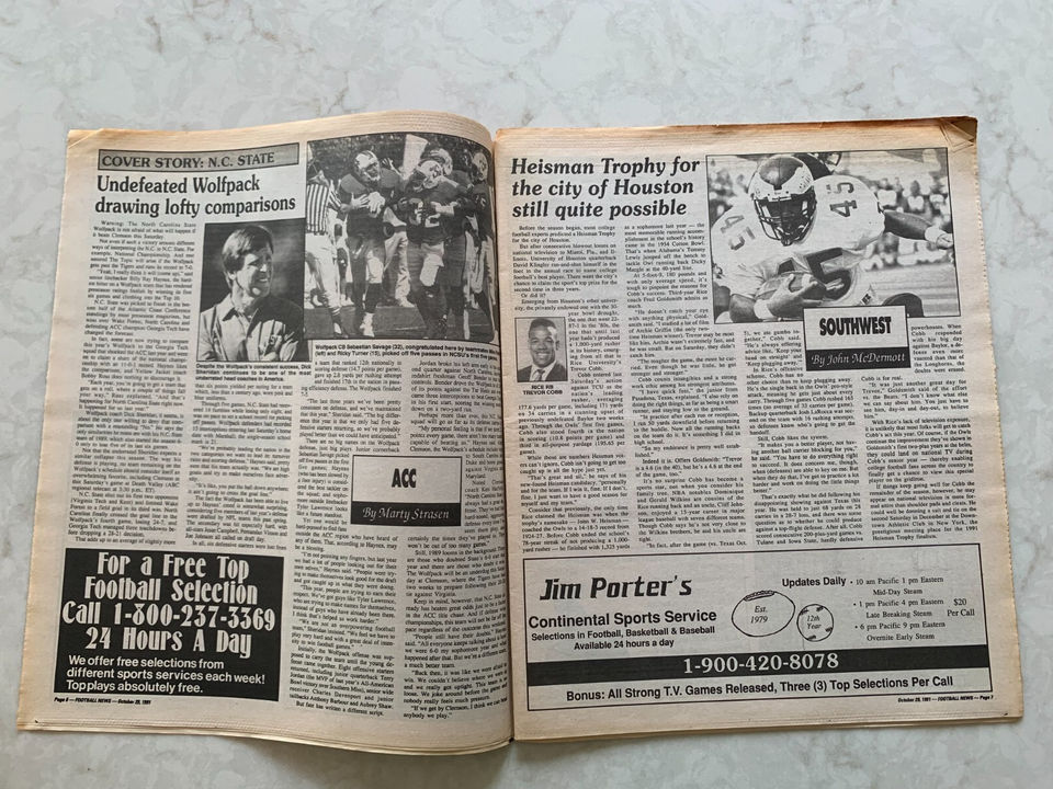 Football News newspaper, October 29, 1991 | eBay