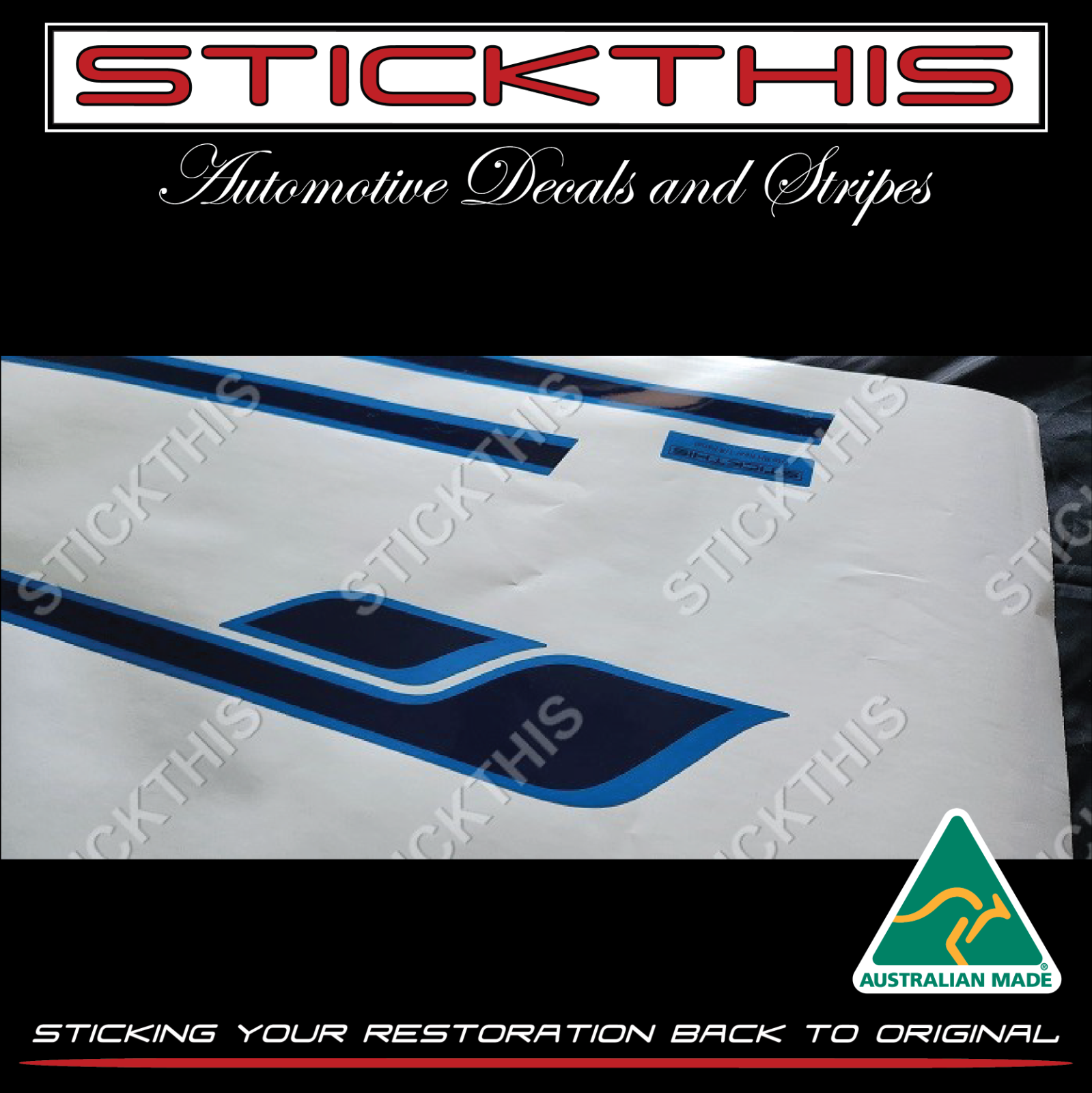 VF Sandman Stripes Decals - Blue on Blue - Suit Holden, HSV VE VF Ute ...