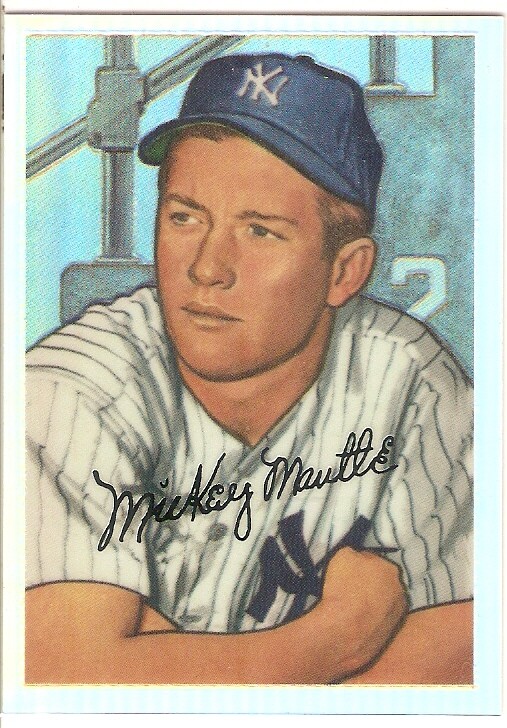 MICKEY MANTLE REFRACTOR 1996 TOPPS COMMEMORATIVE 20 1952 BOWMAN 101 ...