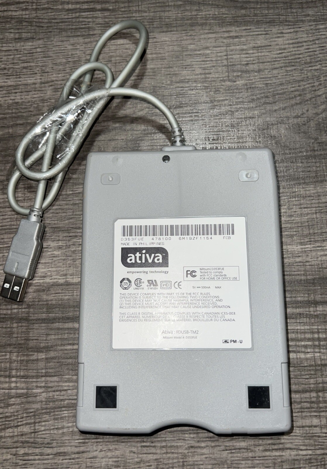 Ativa - FDUSB-TM2 USB 3.5" USB Floppy Disk Drive | eBay