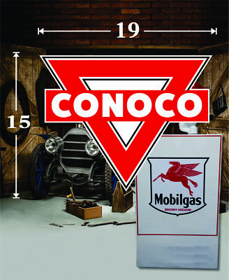 (1) 15" X 19" Conoco Gas Oil Vinyl Decal Lubester Oil Pump Restoration ...