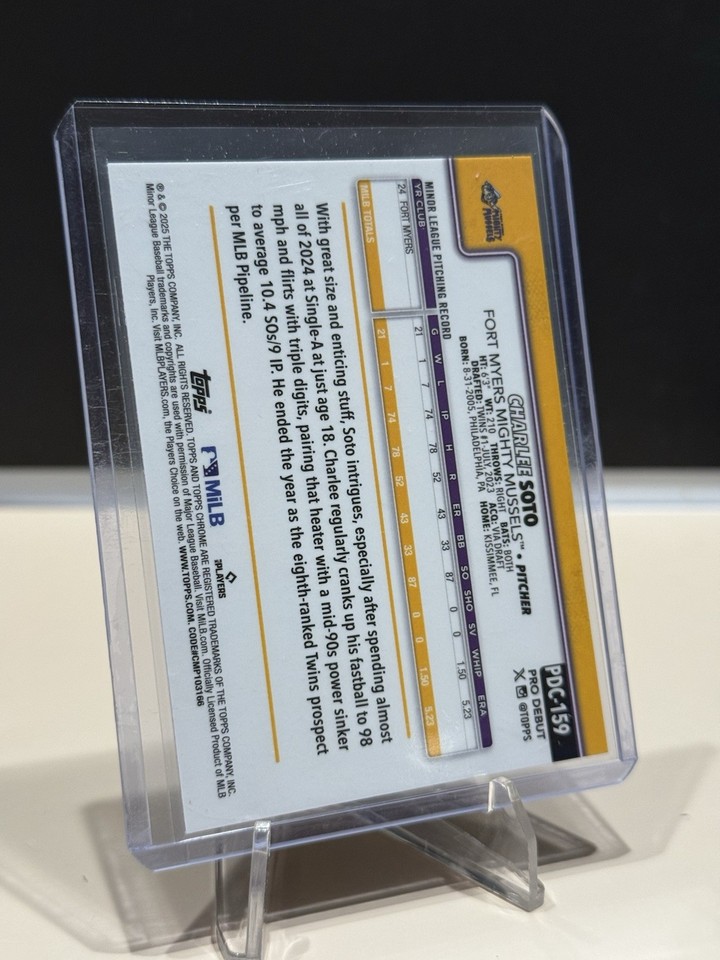 2025 Topps Pro Debut - Chrome Charlee Soto #PDC-159 Purple Refractor ...
