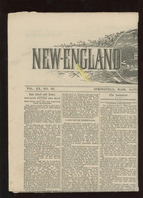 1887, New England Homestead Springfield, MA | eBay