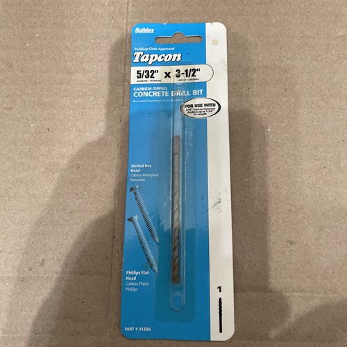 Buildex 11256 Tapcon 5/32 in x 3 1/2 in Carbide Tipped, Concrete Drill ...