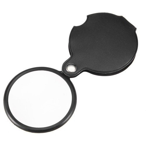 60mm 5x Pocket Folding Magnifier Loupe Magnifying Glass With Leather ...
