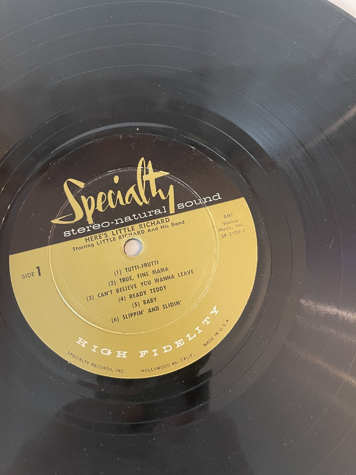 Lp Record 33 1/3 little richard/heres little richard #2100 specialty ...