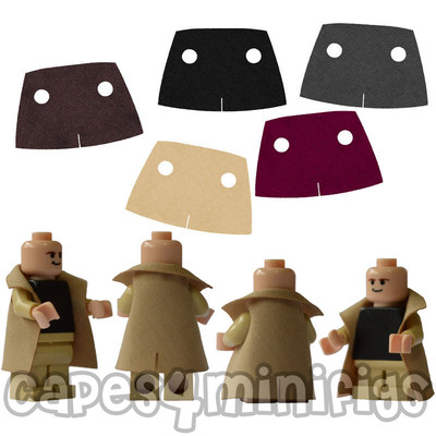 3 CUSTOM Fabric Short Trench coat / capes for Lego your minifig. NO ...