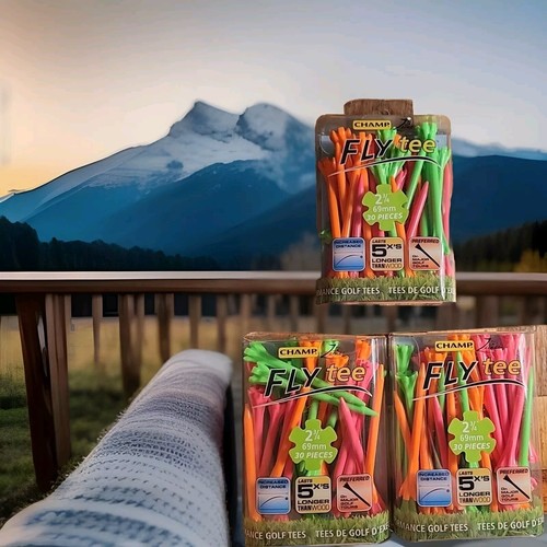 3 Packs Of 30 Champ Zarma Fly Tee - 2 3/4" (69mm) Neon Mix - BRAND NEW ...