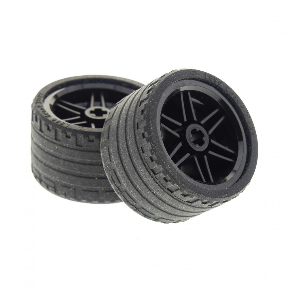2x Lego Technic Rad 37x22 ZR Felge 30.4x20 schwarz Auto 55978 56145c03 ...
