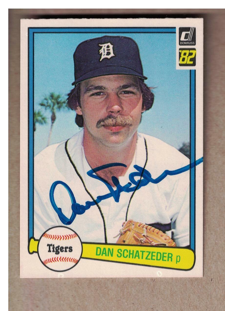 DAN SCHATZEDER AUTOGRAPHED 1982 DONRUSS BASEBALL CARD SIGNED DETROIT ...
